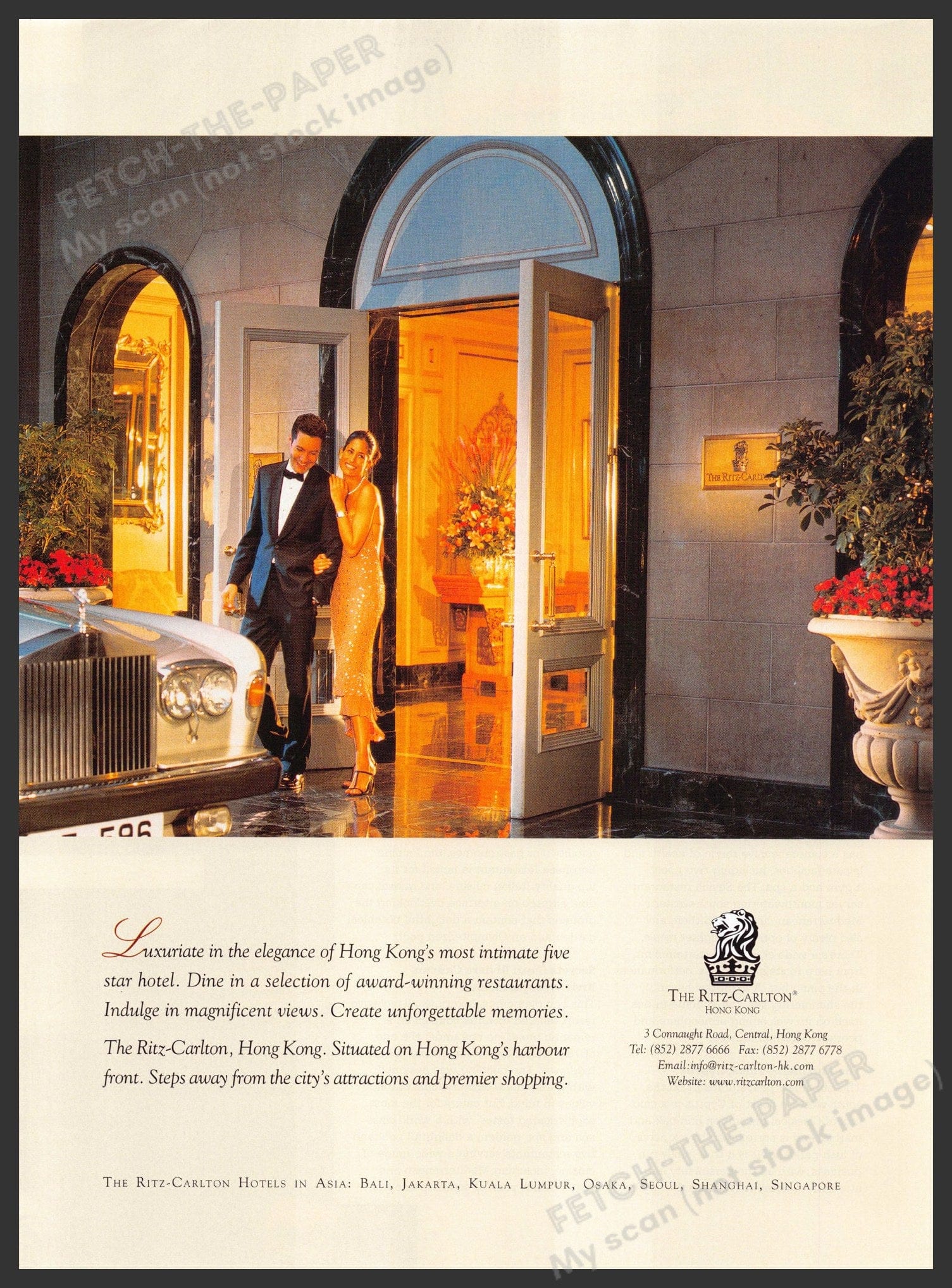 The Ritz-Carlton Hong Kong 2005 Vintage Magazine Ad — Fetch-the-Paper