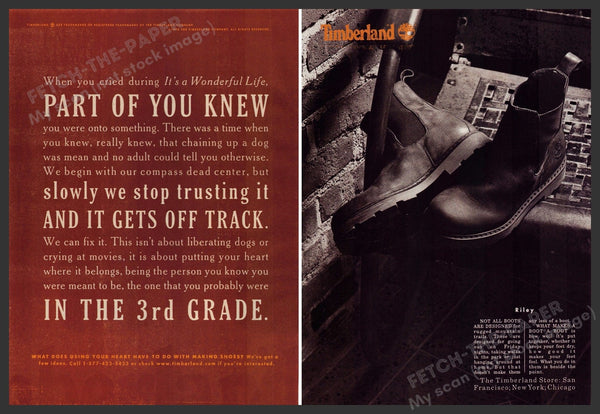 Timberland 1990s Magazine Print Advertisement (2 pages) 1998 Riley Boo ...