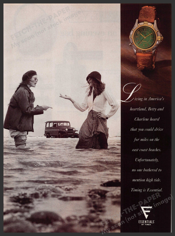 Timex 1990s Print Advertisement Ad 1994 Essentials Watch — Fetch-the-Paper