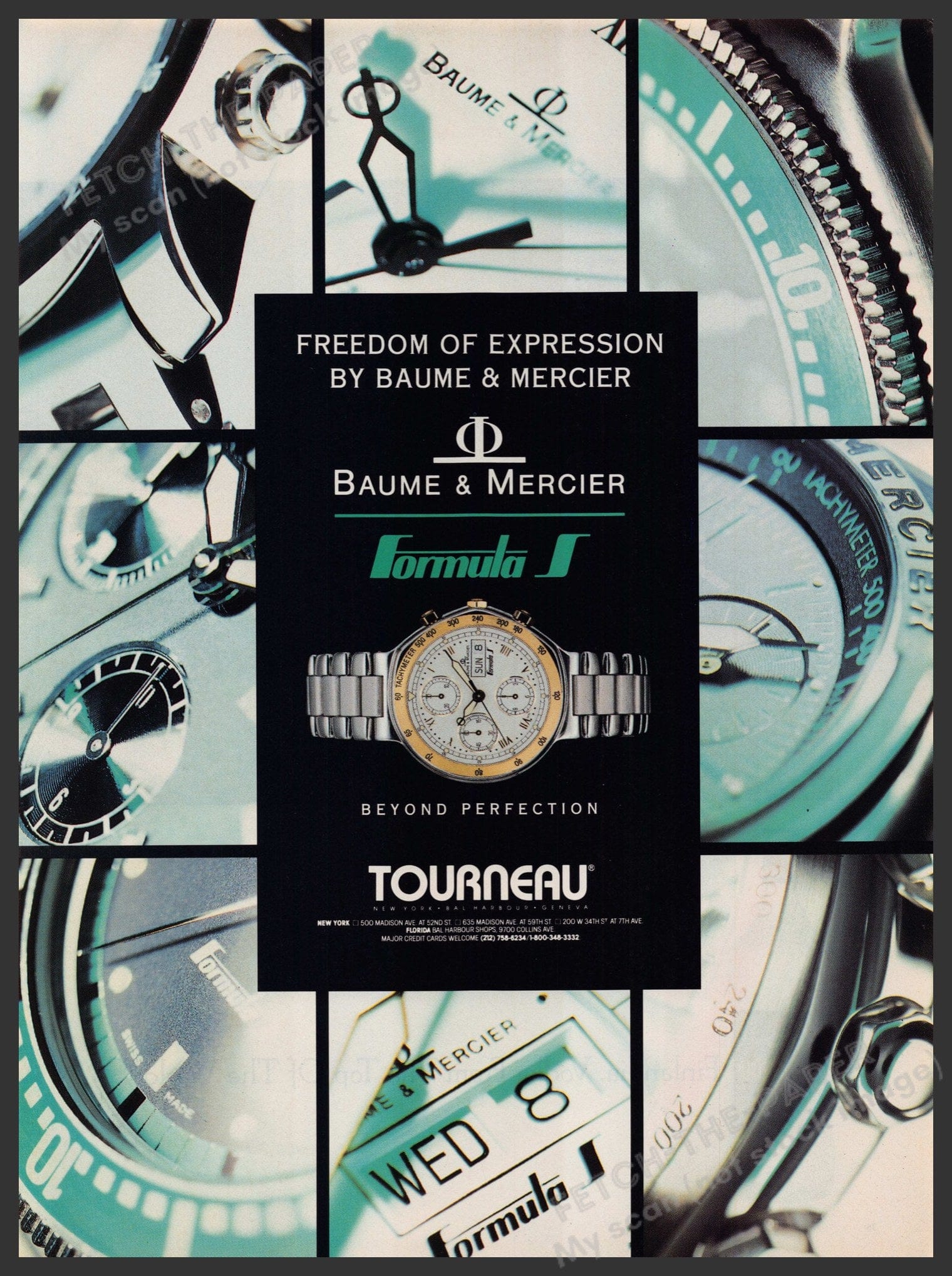 Tourneau Formula S Watch 1990s Print Advertisement Ad 1992 Baume & Mer — Fetch-the-Paper