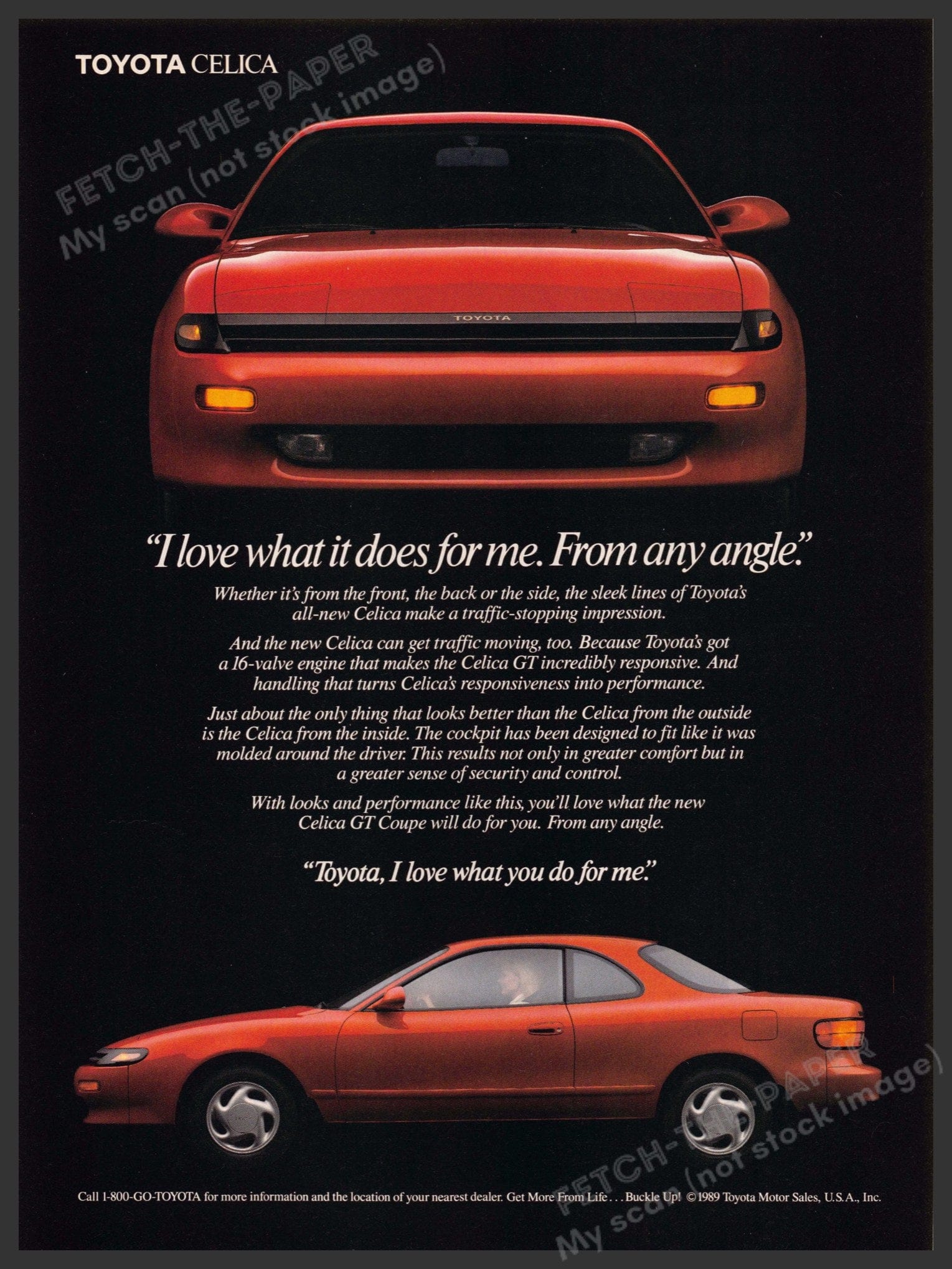 Toyota Celica 1980s Magazine Print Advertisement 1989 I love what you ...