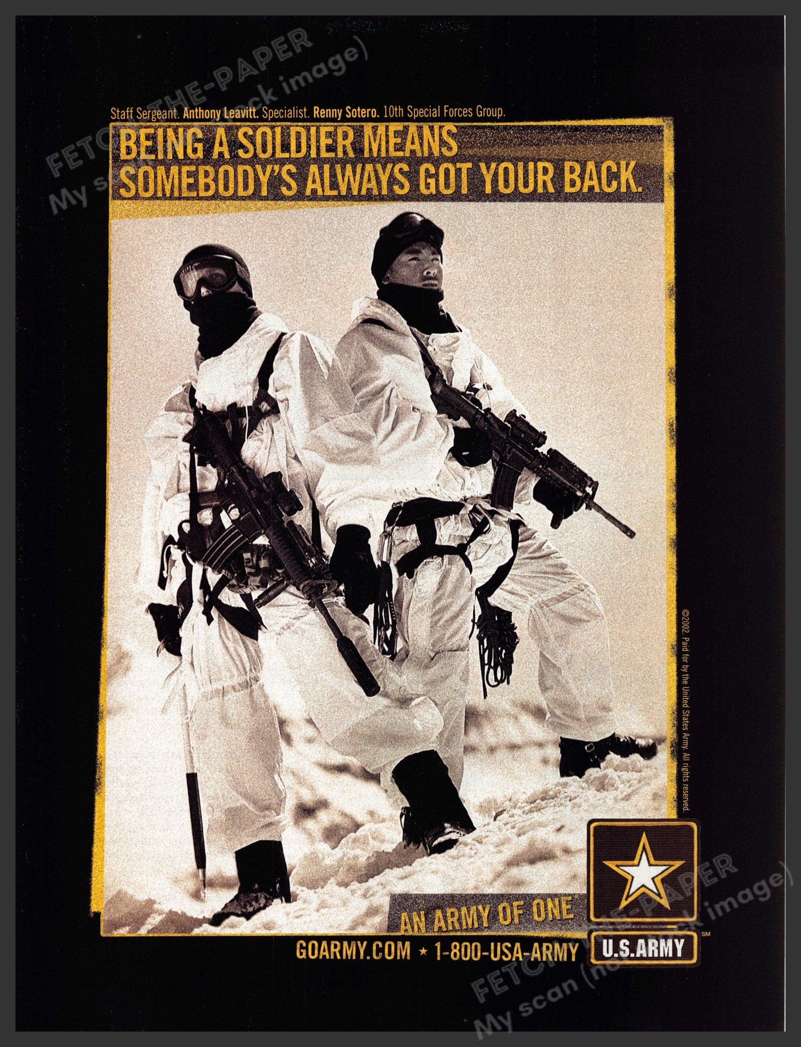 U.S. Army 2003 Recruitment Ad - Winter Camouflage Soldiers — Fetch-the ...