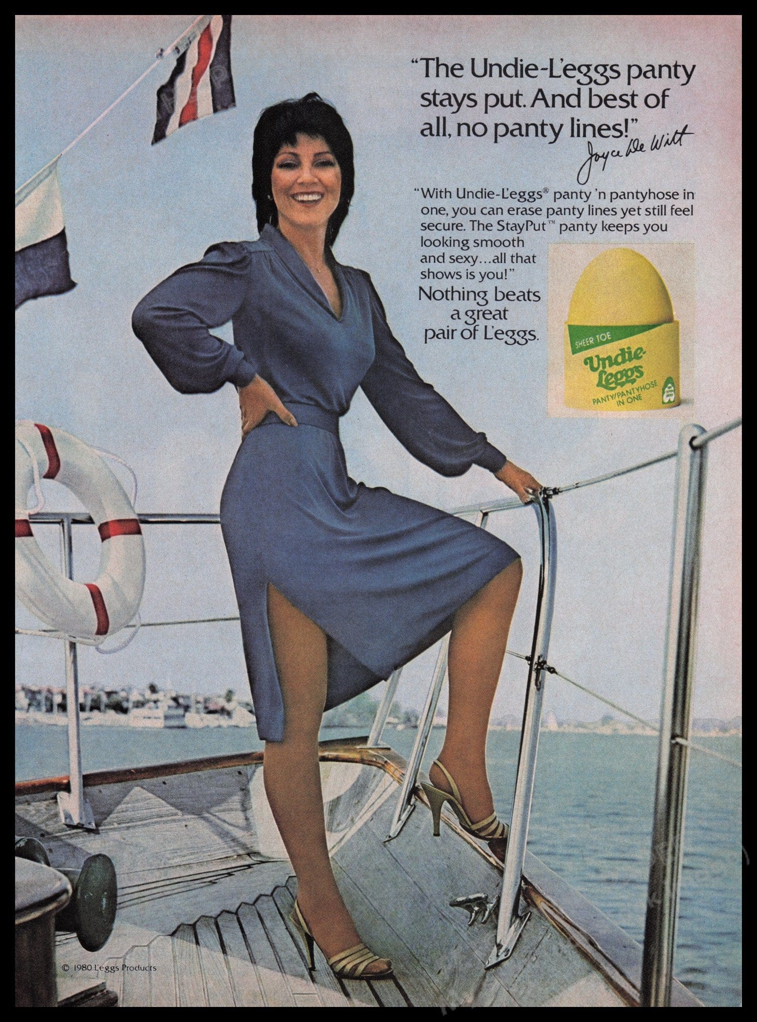 Vintage 1980s Undie L'eggs Joyce De Witt Print Ad — Fetch-the-Paper