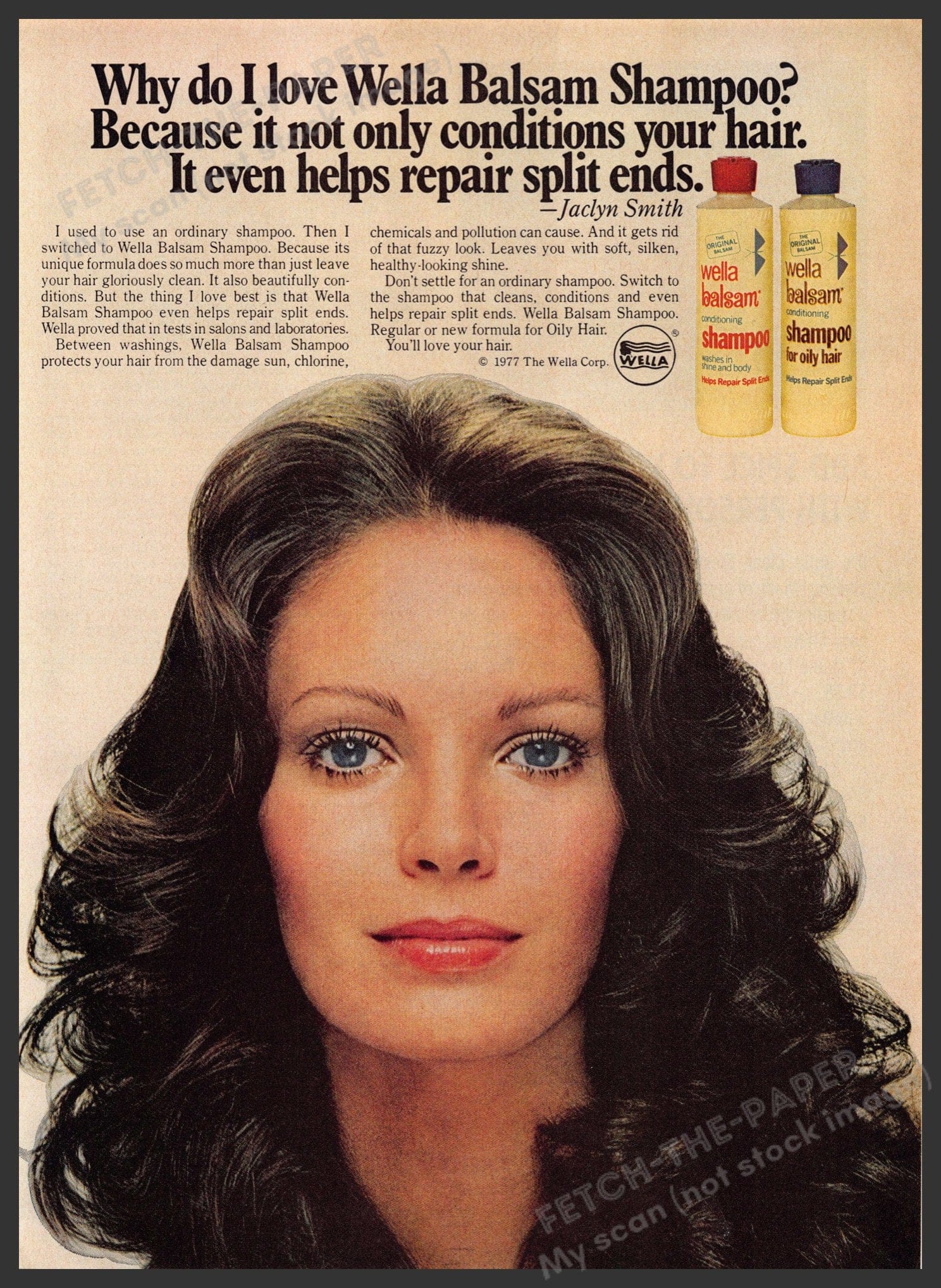 Vintage 1970s Wella Balsam Jaclyn Smith Print Ad — Fetch-the-Paper