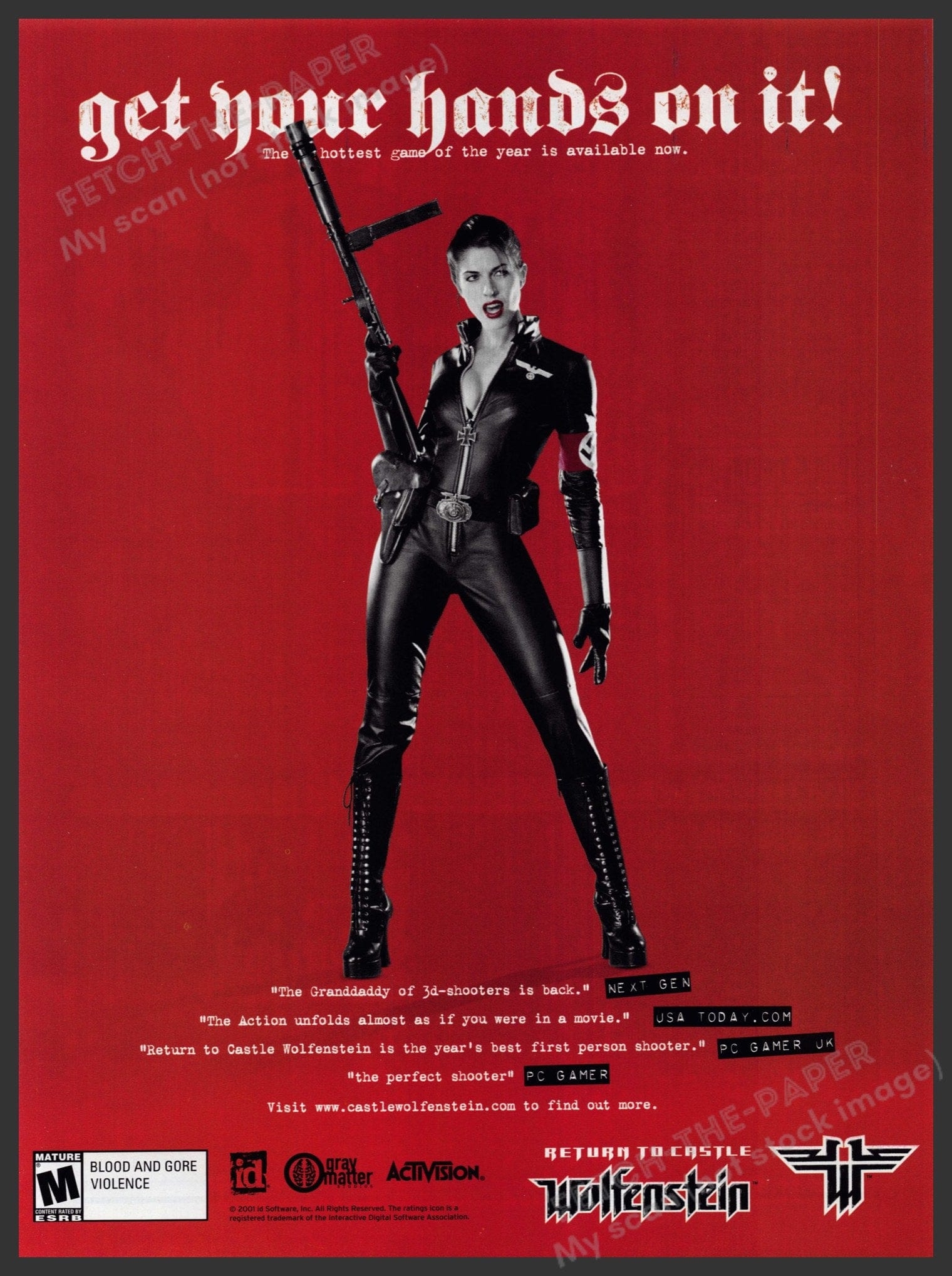 Wolfenstein Video Game 2000s Print Advertisement Ad 2002 "Get your han — Fetch-the-Paper