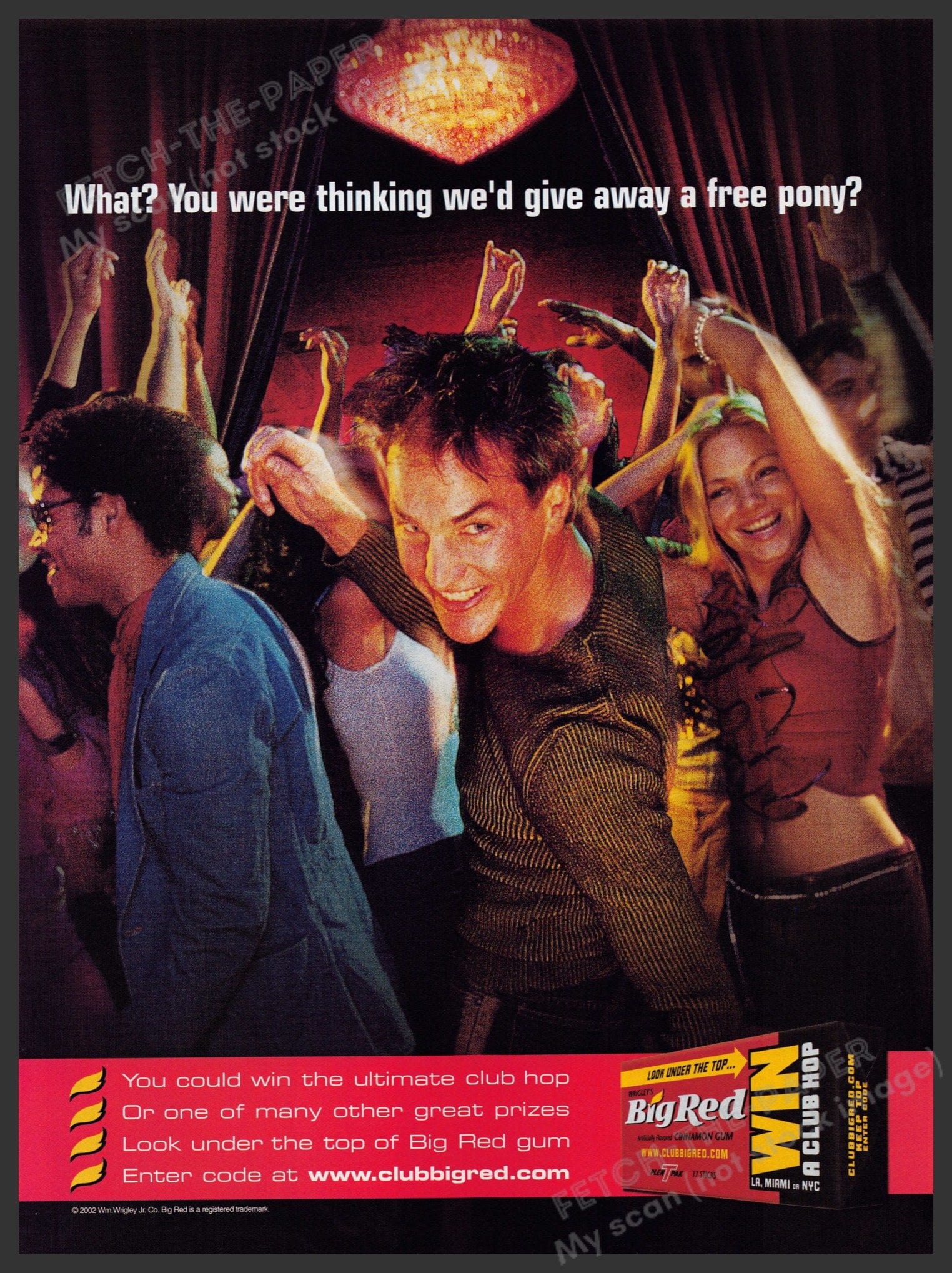 Wrigley's Big Red Gum 2000s Club Scene Print Ad 2002 — Fetch-the-Paper