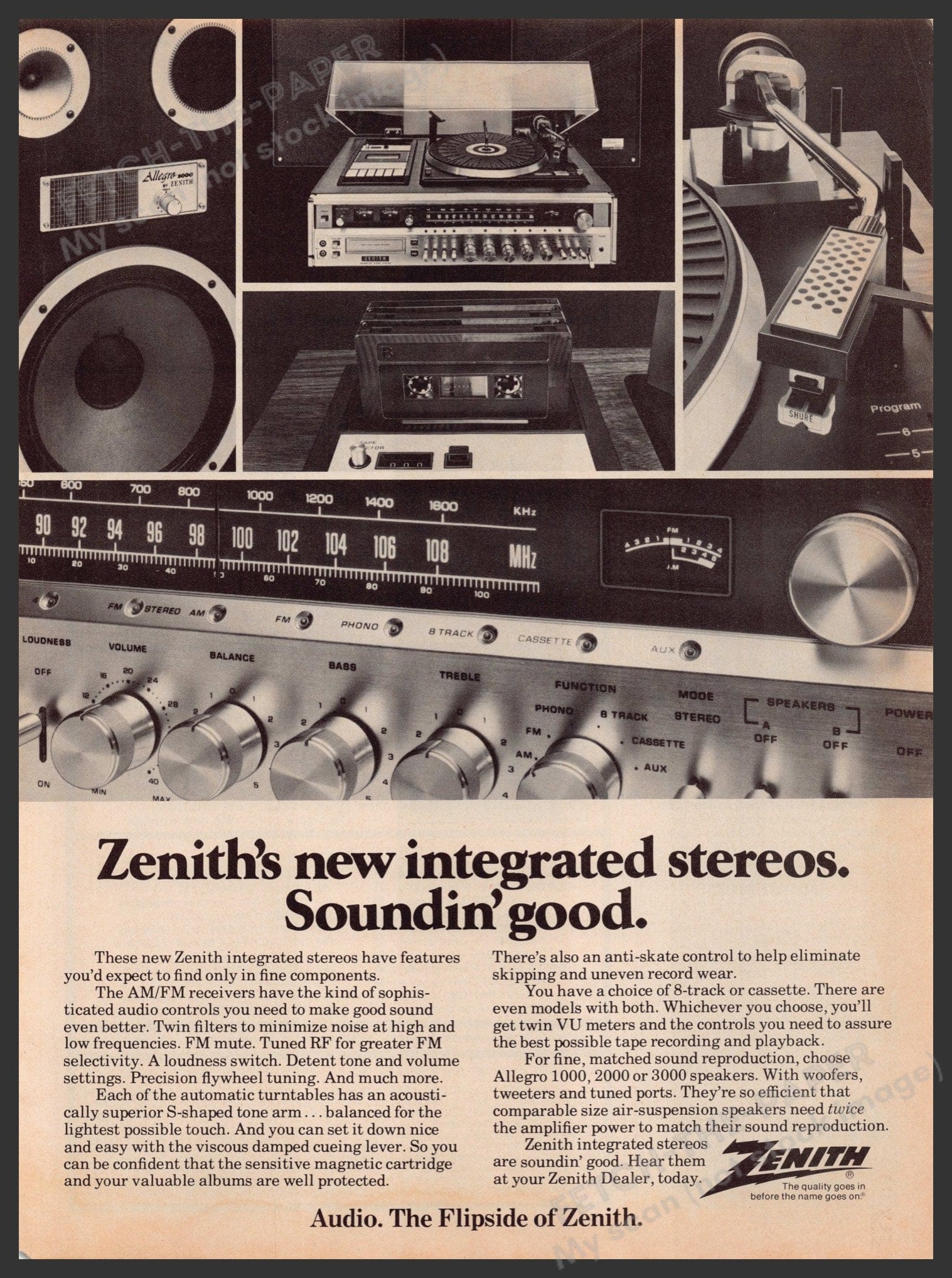 Zenith Integrated Stereos 1979 Vintage Print Ad — Fetch-the-Paper