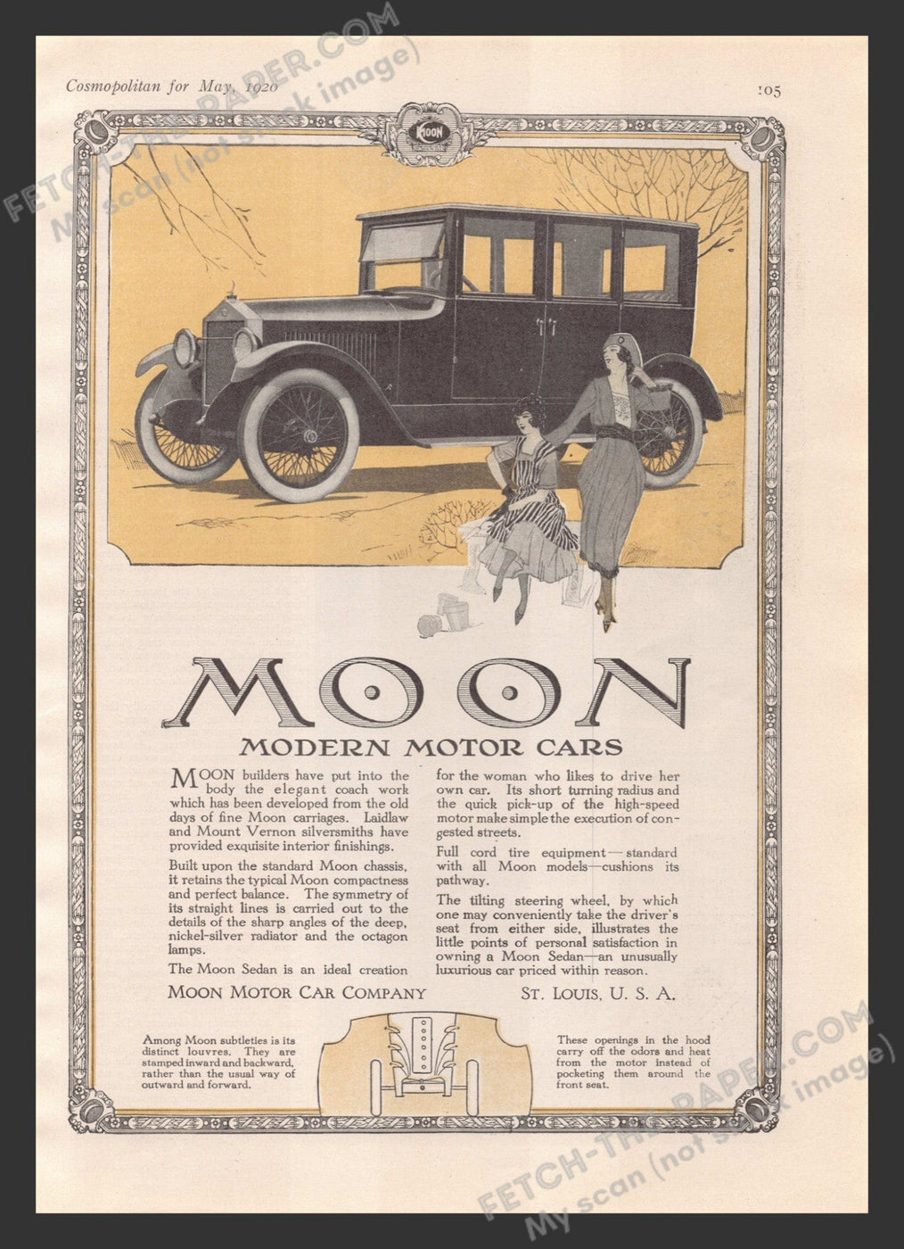 Moon Motor Car Company 1920s Print Advertisement — Fetch-the-Paper