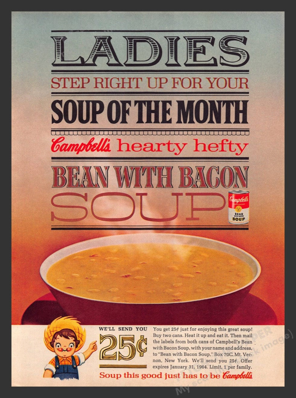 1963 Campbell's Soup "Bean with Bacon" Print Advertisement Ad — Fetch ...