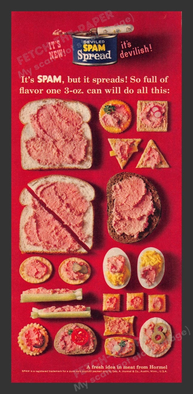 Deviled Spam Spread 1963 Vintage Print Ad - Hormel Original — Fetch-the ...