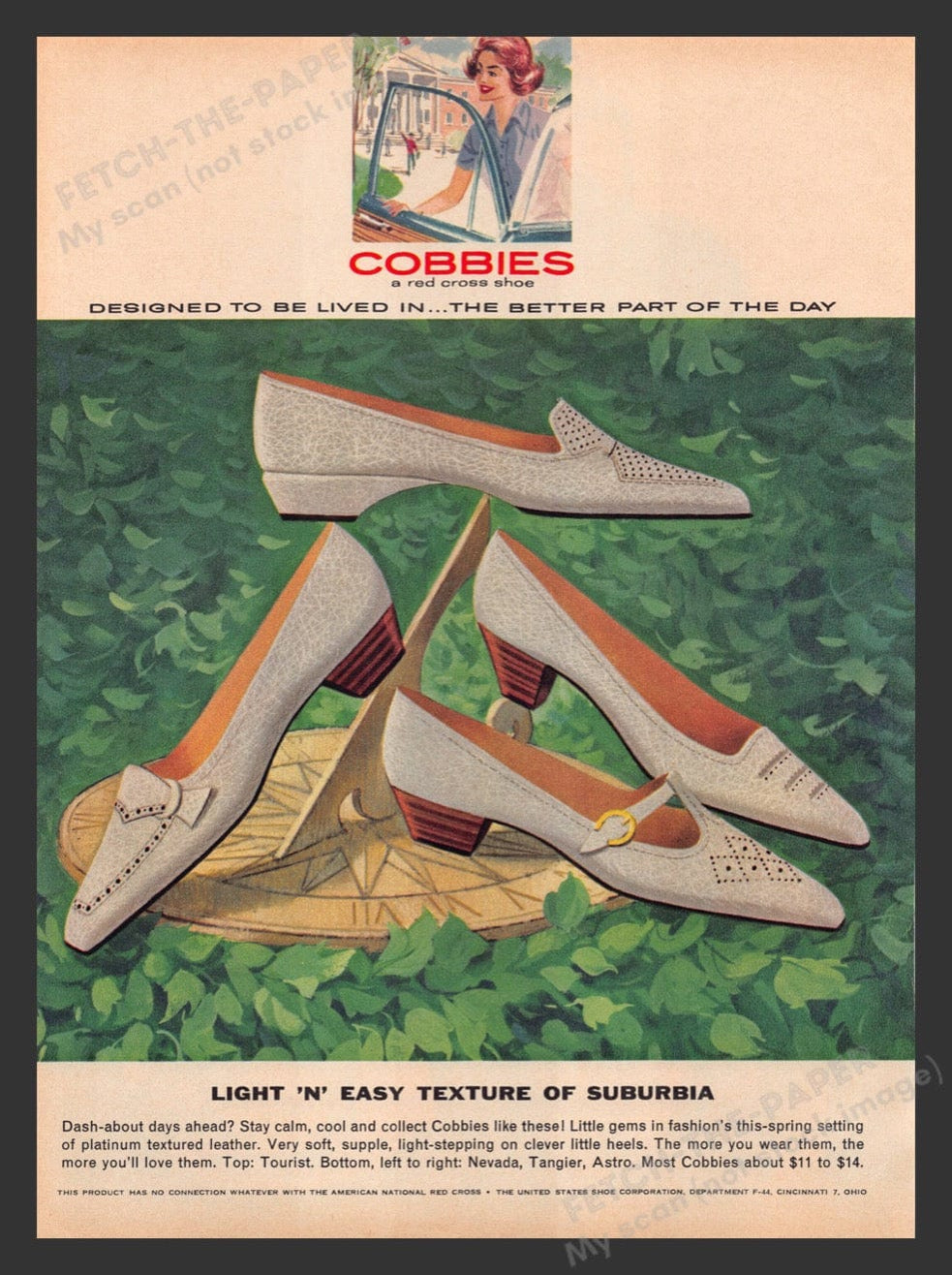 Vintage 1964 Cobbies Red Cross Shoe Ad - Tourist, Nevada, Tangier ...