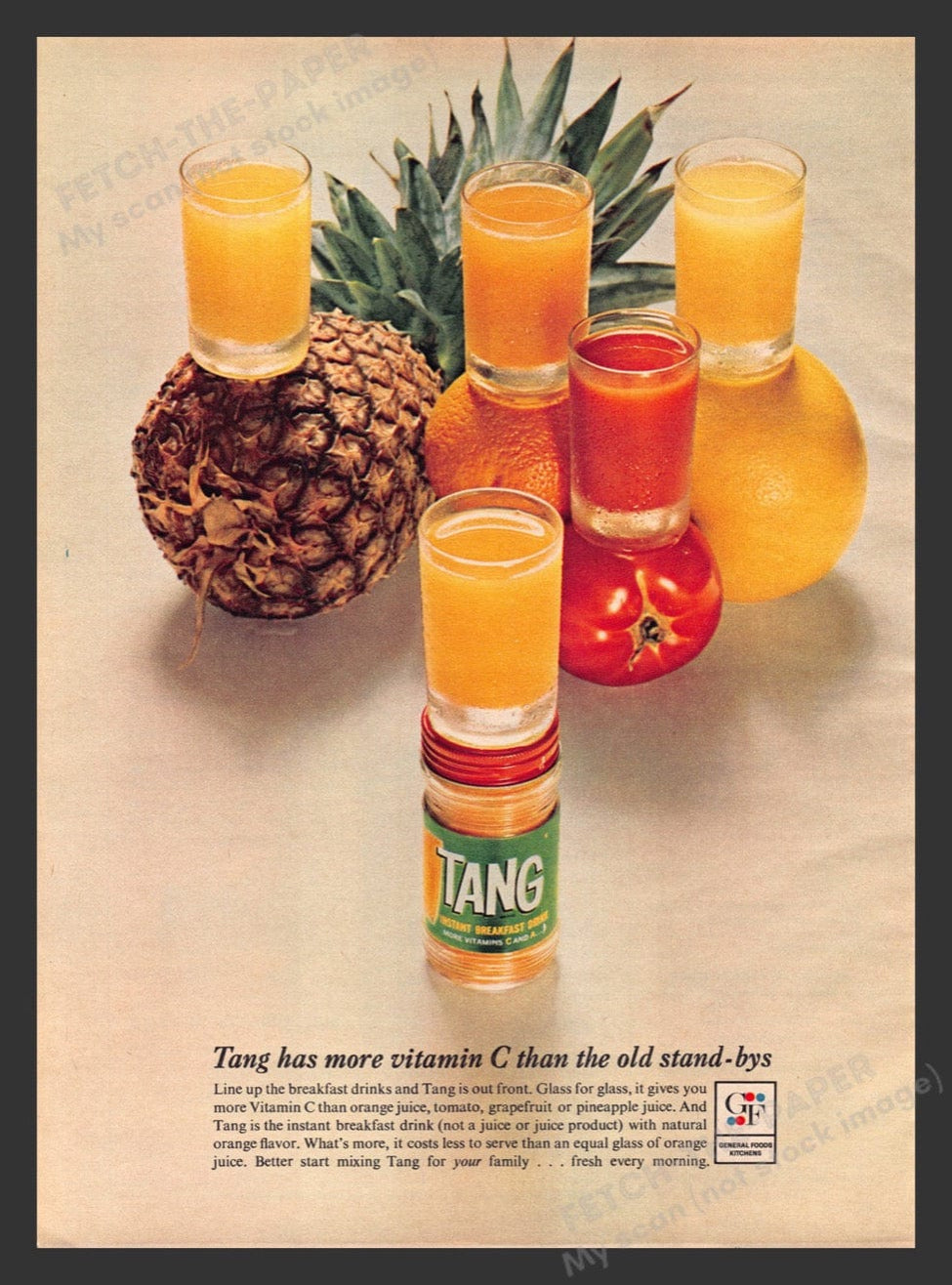 1964 Tang Instant Breakfast Drink Fruit & Veggies Vit C Print Advertis ...