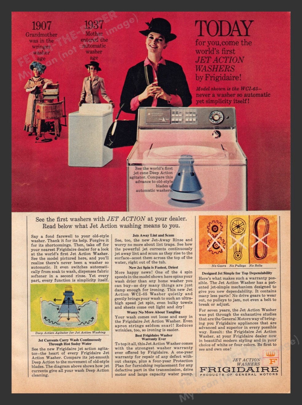 1965 Frigidaire Jet Action Washers Washing Machine Print Advertisement ...