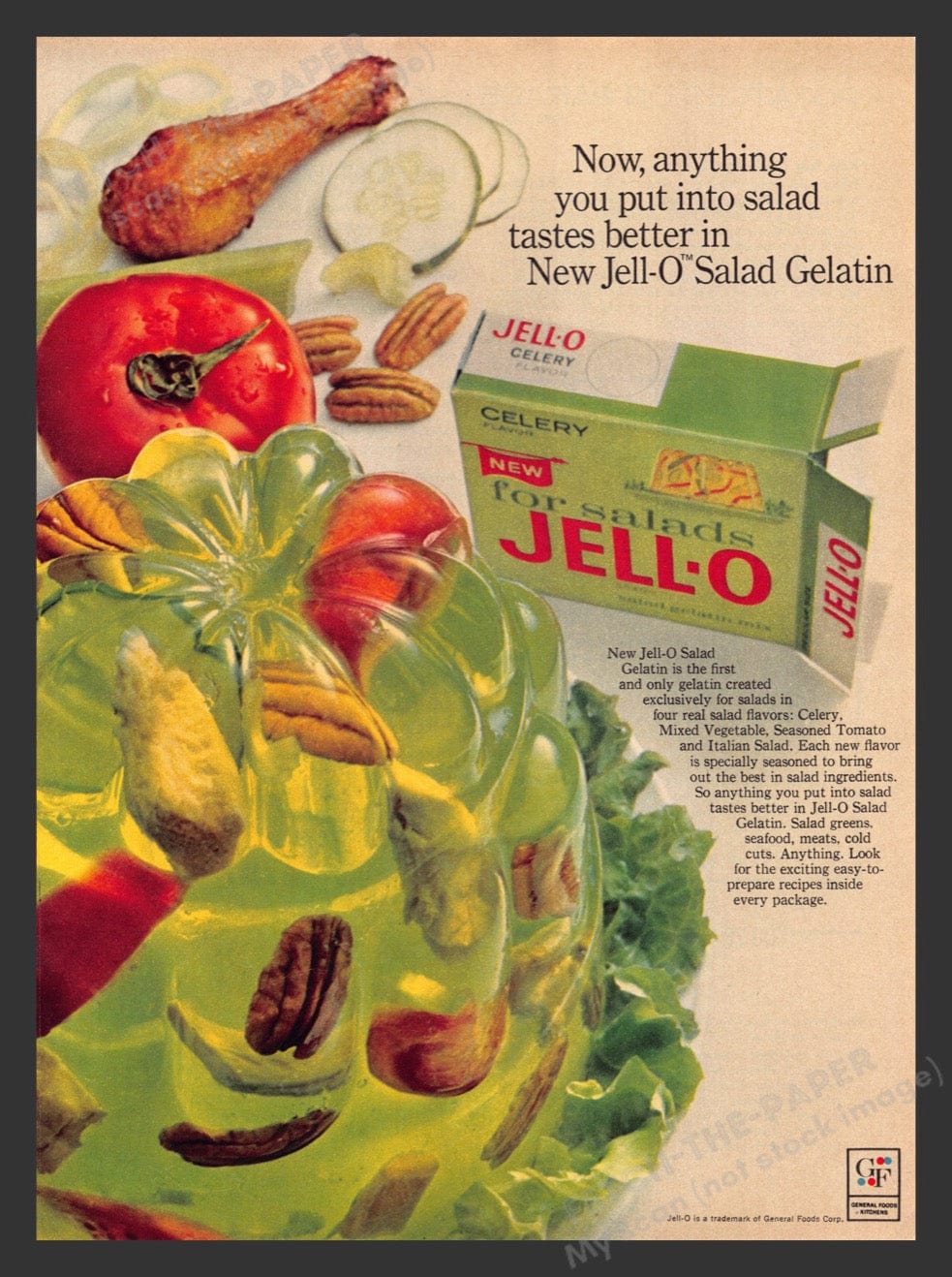 Jell-O Salad Gelatin "Celery" 1960s Print Advertisement Ad 1965 — Fetch ...