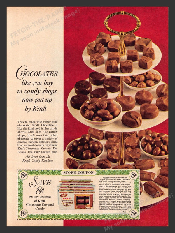 Kraft Chocolate Candies 1960s Print Advertisement Ad 1965 — Fetch-the-Paper