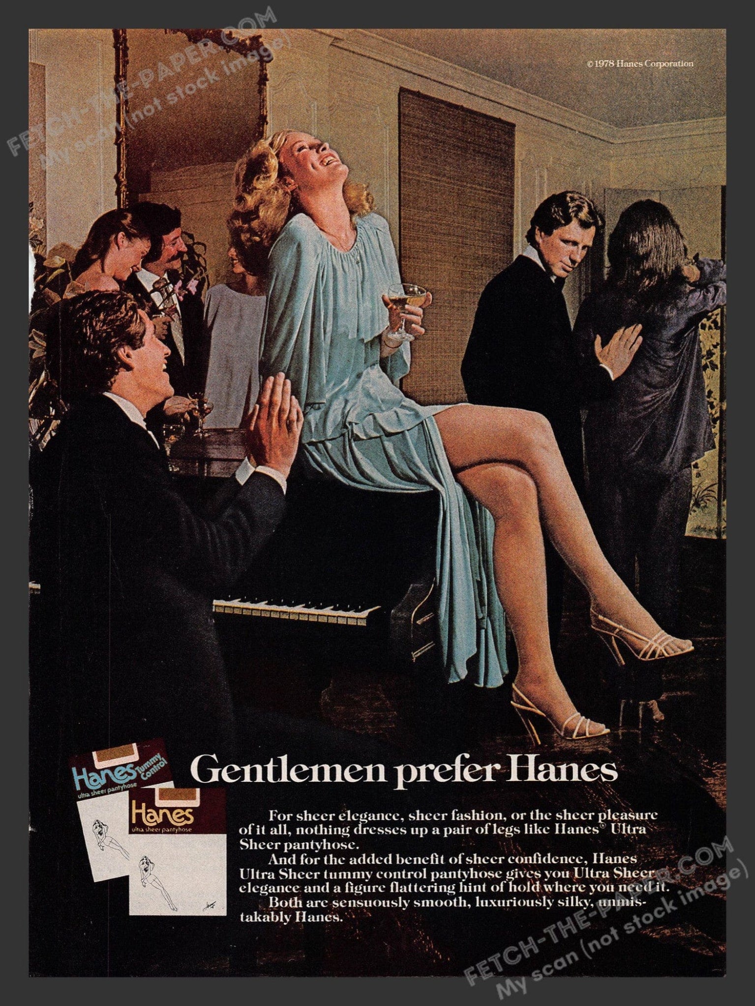 Vintage 1978 Hanes Hosiery Print Ad - 1970s Fashion Elegance — Fetch ...