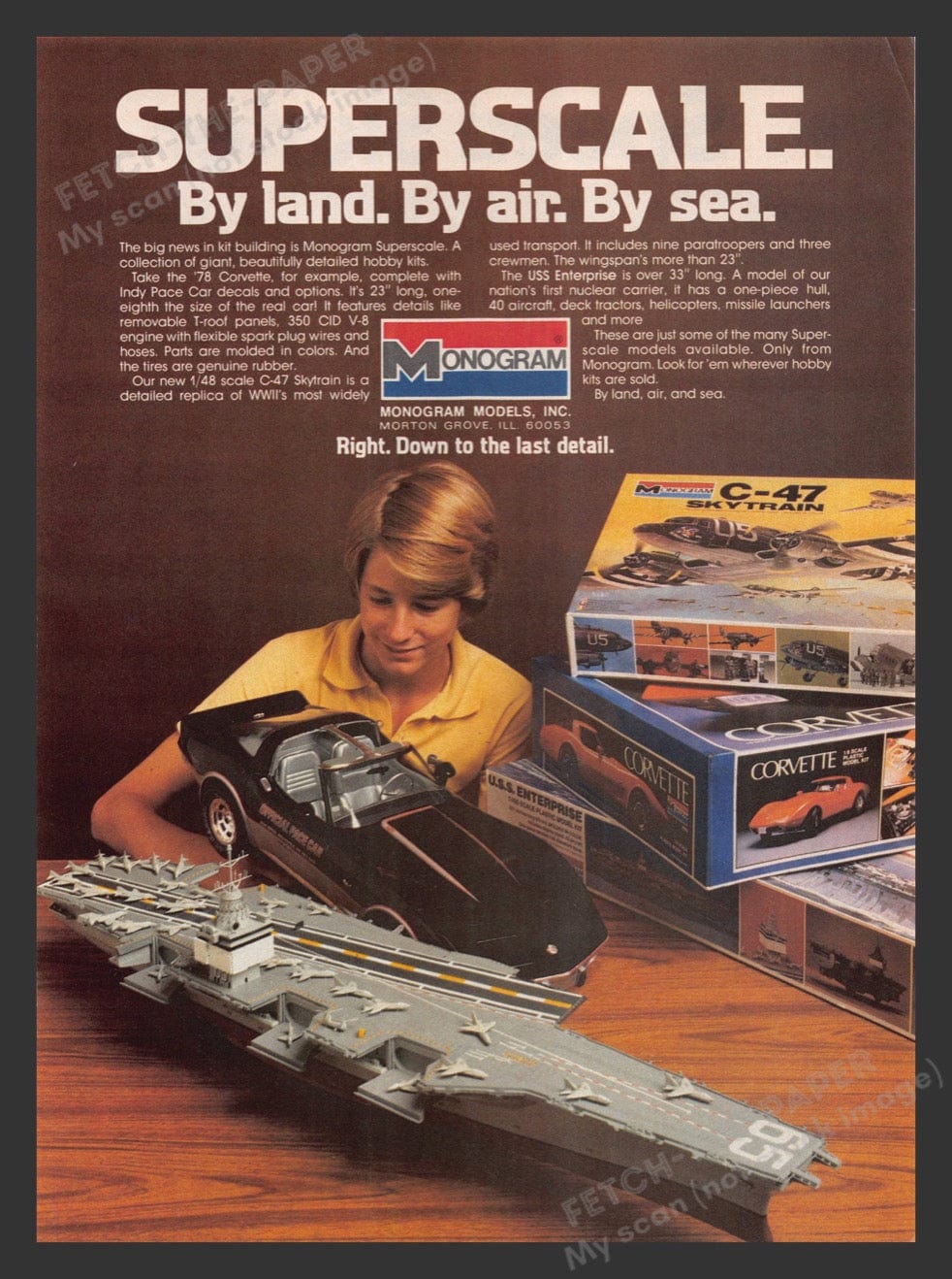 1978 Monogram Models Superscale USS Enterprise Print Advertisement Ad ...