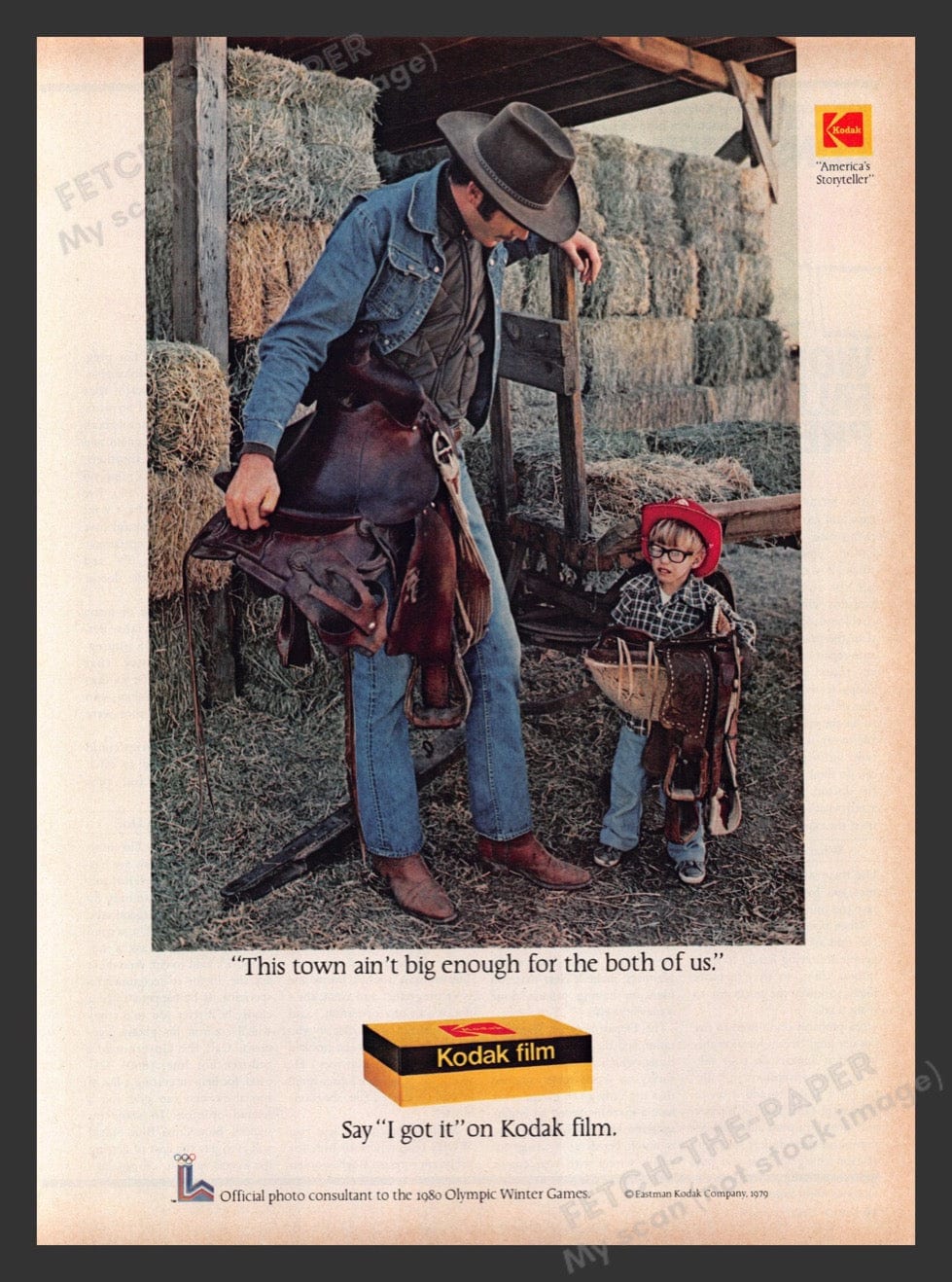 1979 Kodak Film Cowboy Saddle & Little Boy Print Advertisement Ad ...
