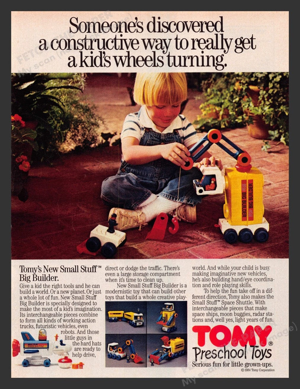 Tomy Preschool Toys Small Stuff Big Builder 1980s Print Advertisement ...