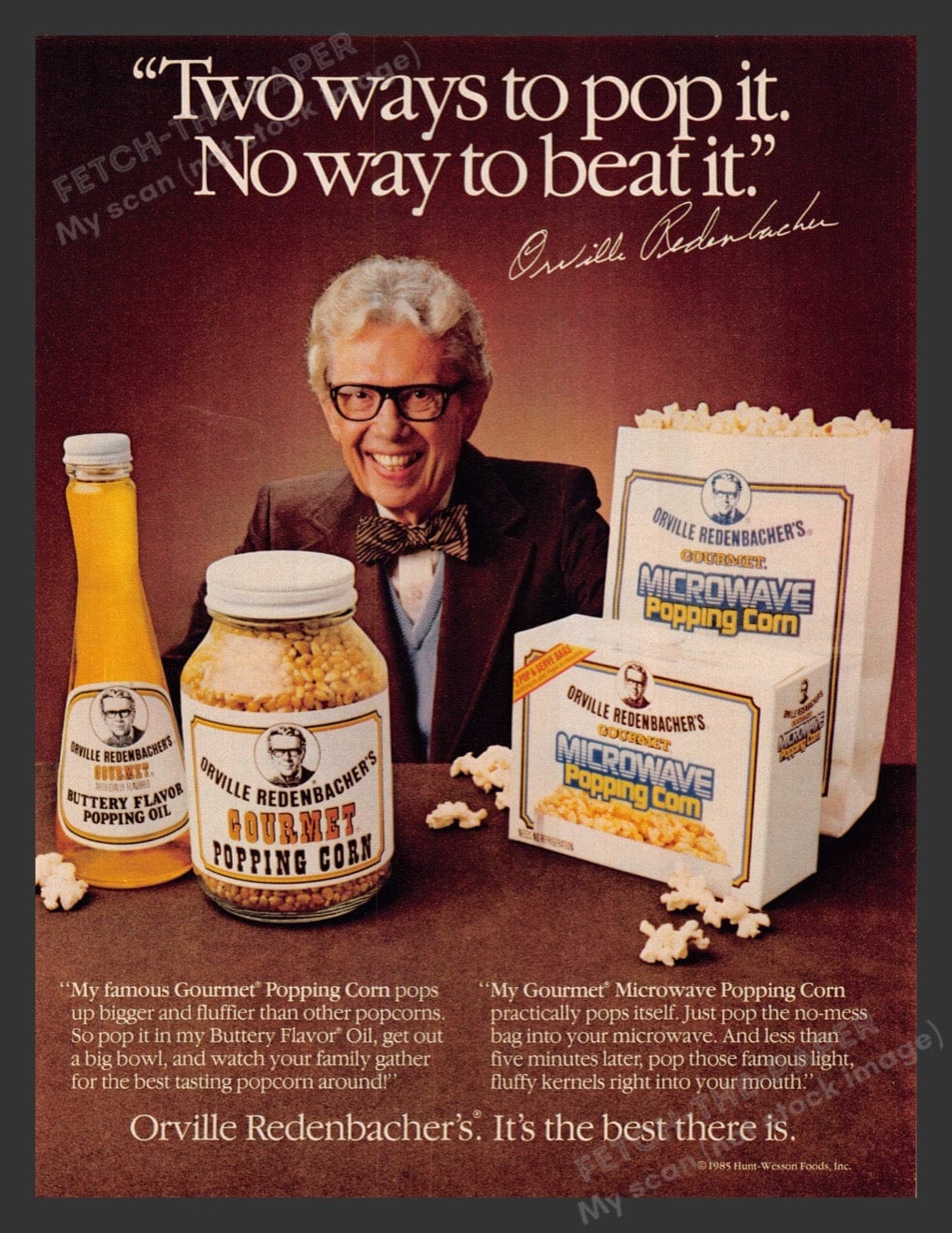 Orville Redenbacher Popcorn 1980s Print Advertisement Ad 1985 Famous G ...