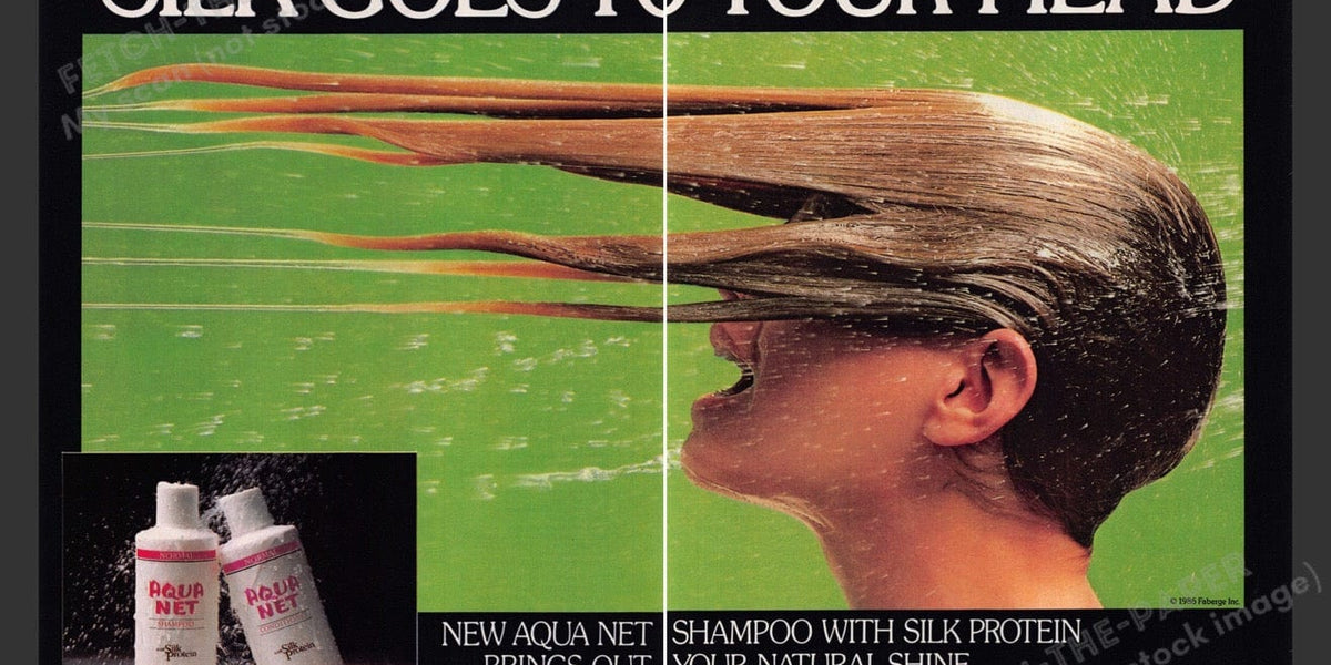 1986 Aqua Net Silk Protein Hair Shampoo Print Advertisement (2 Pages ...