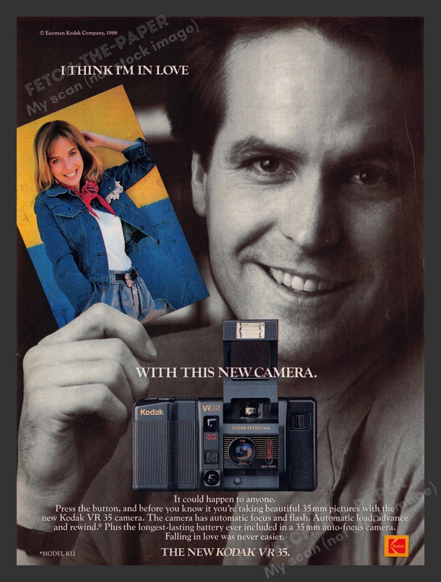 1986 Kodak Model K12 Camera Print Advertisement Ad — Fetch-the-Paper