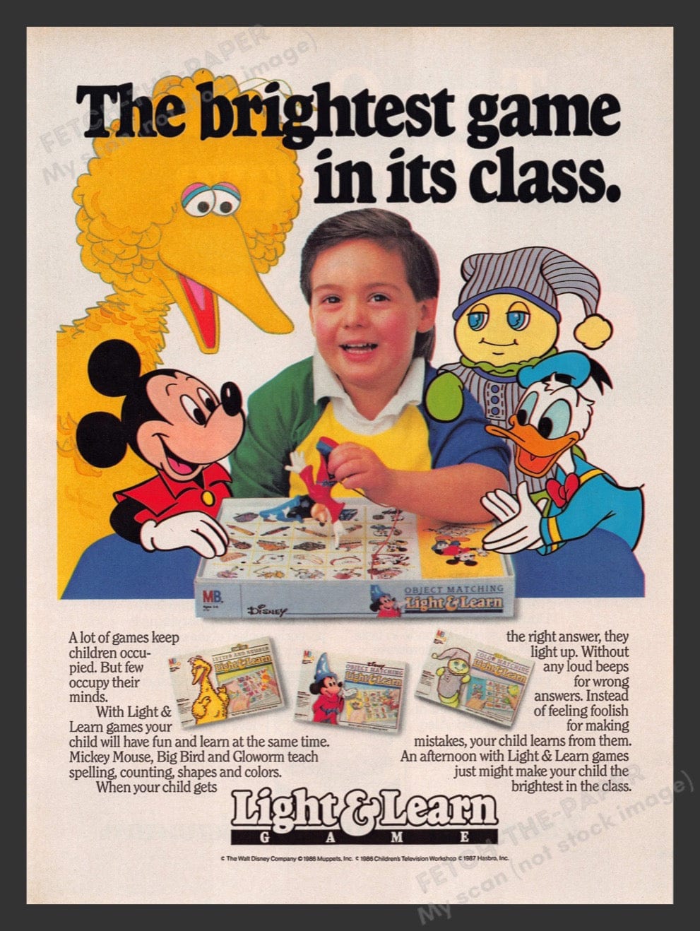 Light & Learn Game Matching Cartoons 1980s Print Advertisement Ad 1987 ...