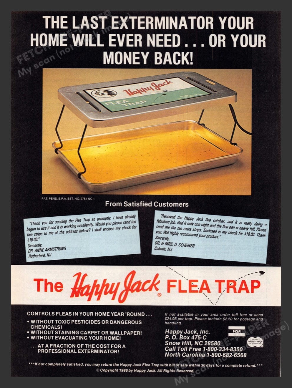 1987 The Happy Jack Flea Trap Print Advertisement Ad — Fetch-the-Paper