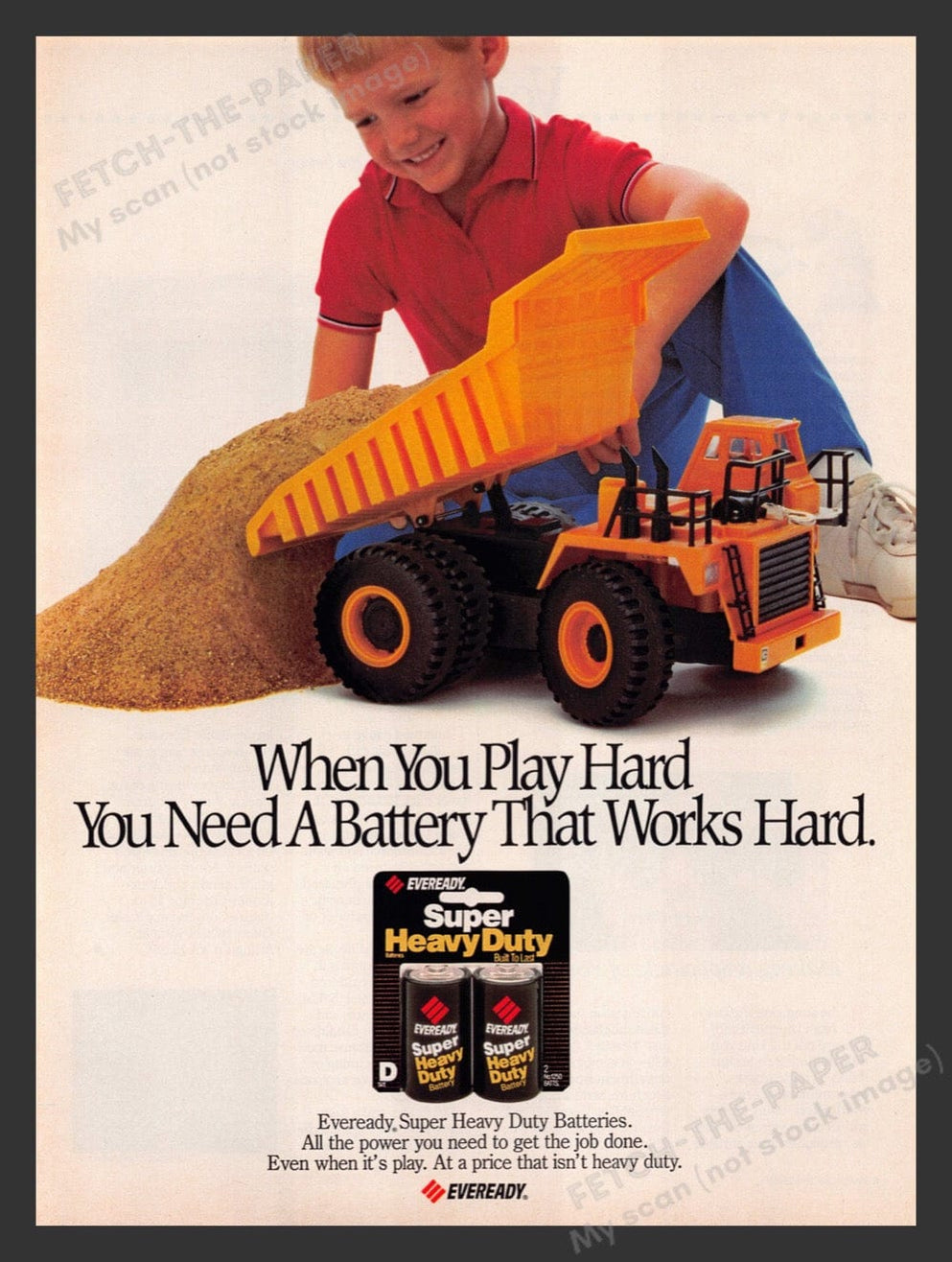 Eveready Super Heavy Duty Batteries Dump Truck 1980s Print Advertiseme ...