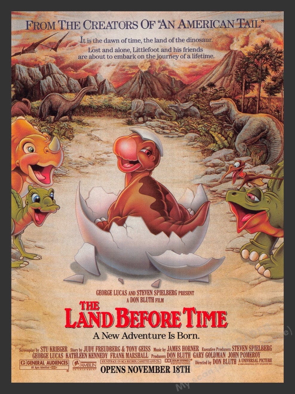The Land Before Time 1988 Print Ad - Vintage 80s Animation Poster ...