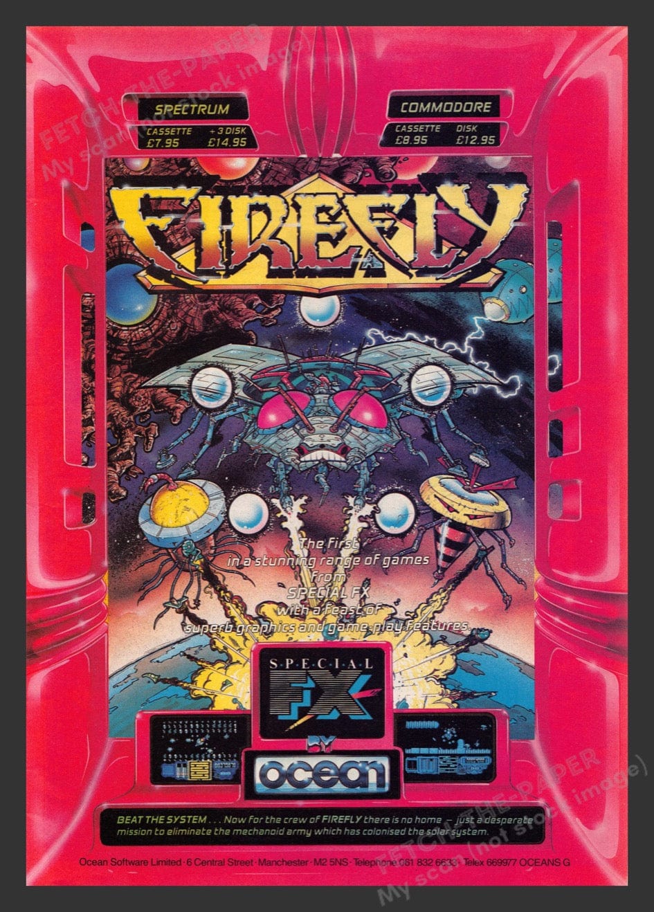 1988 U.K. Exclusive Firefly Video Game Print Advertisement — Fetch-the-Paper