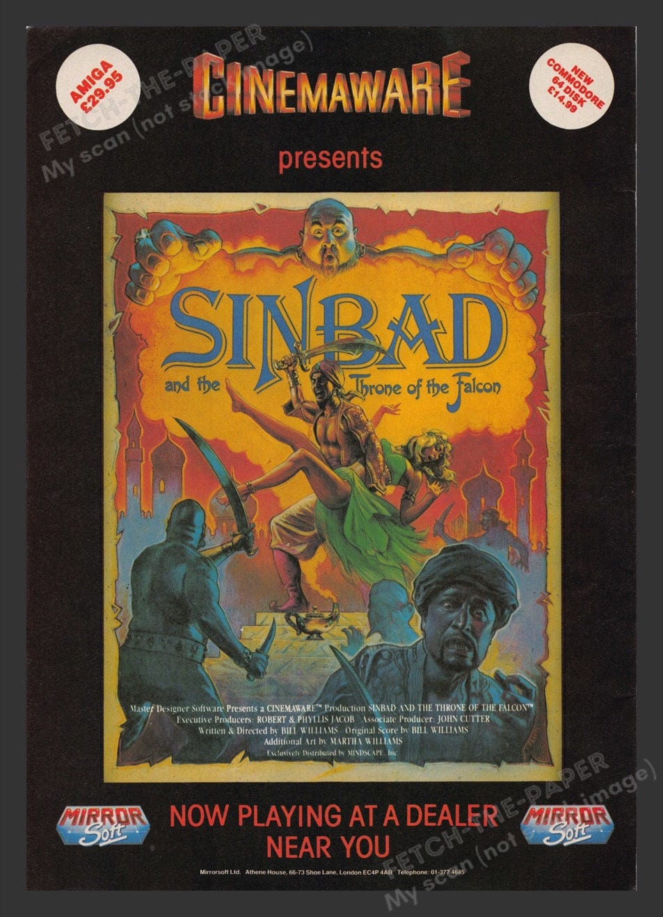 1988 U.K. Exclusive Sinbad and the Throne of the Falcon Video Game Pri ...