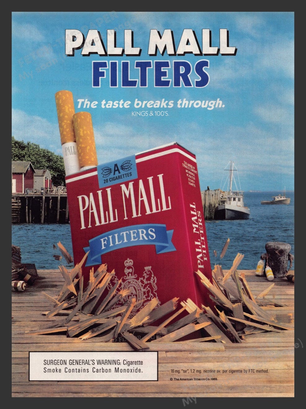 Pall Mall Filters Cigarettes Dock 1980s Print Advertisement Ad 1989 ...