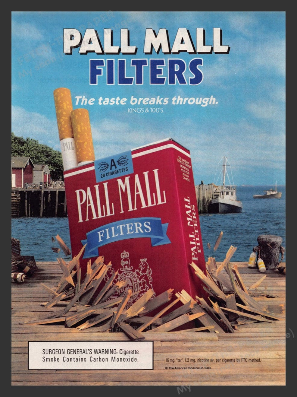 Pall Mall Filters Cigarettes Dock 1980s Print Advertisement Ad 1989 ...