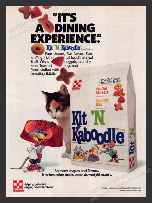 Purina Kit 'N Kaboodle Cat Food 1989 Print Ad - Calico Cat — Fetch-the ...