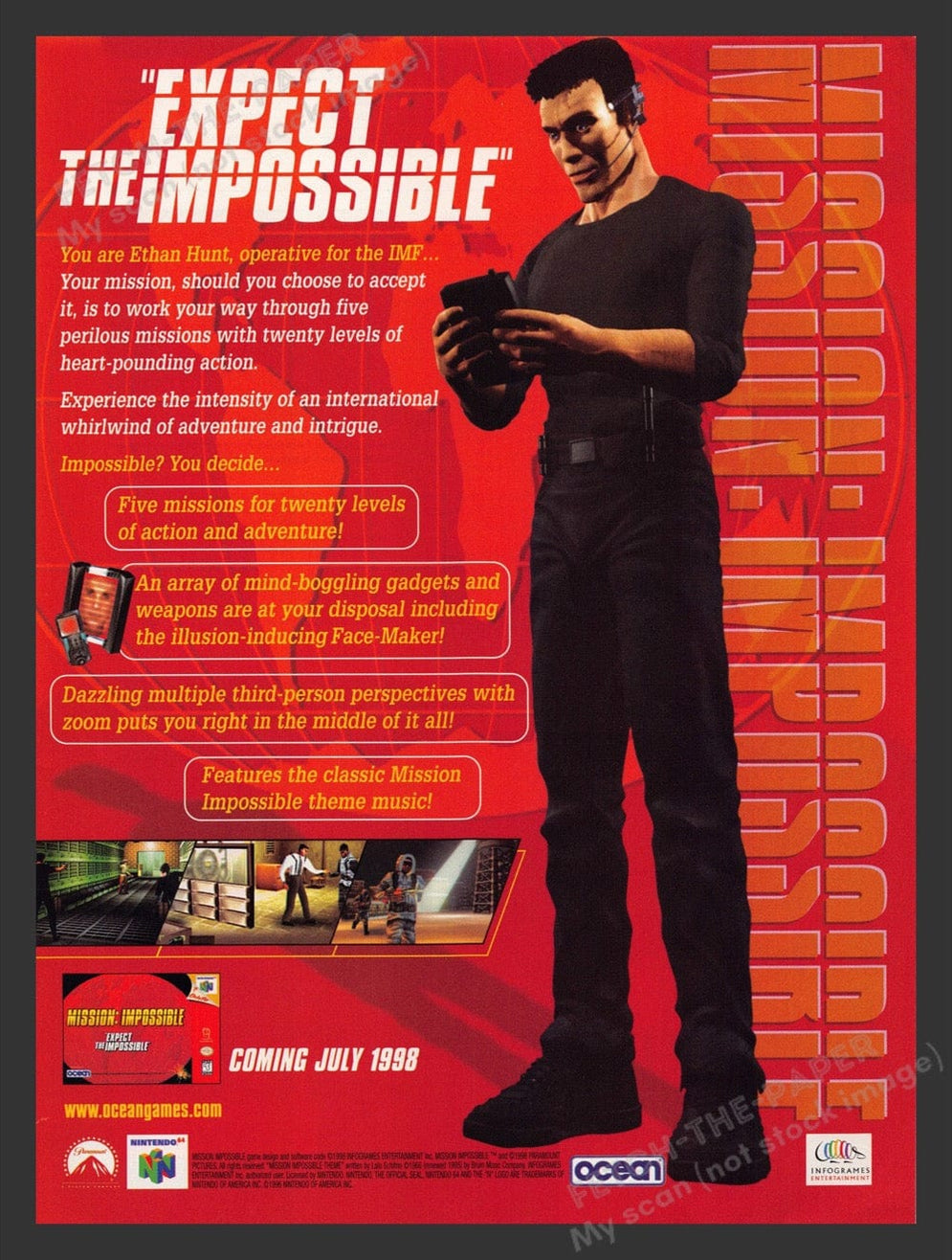 1990s Mission: Impossible Video Game Print Advertisement 1998 — Fetch-the-Paper