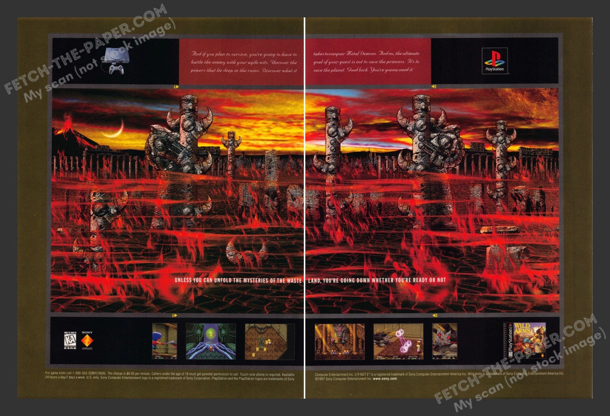 Wild Arms 1990s Video Game Print Advertisement — Fetch-the-Paper