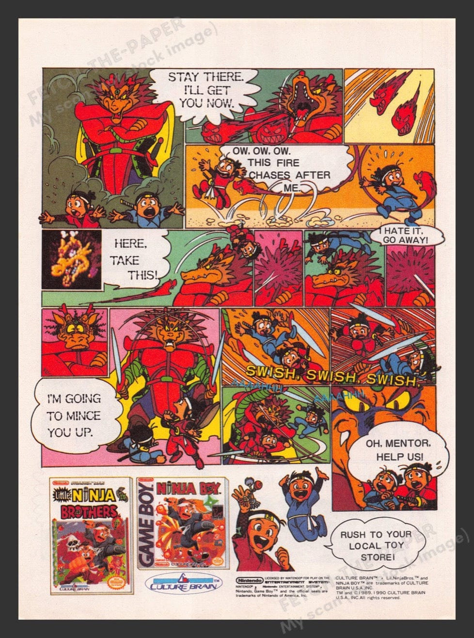 1991 Little Ninja Brothers Video Game Comic from Magazine — Fetch-the-Paper