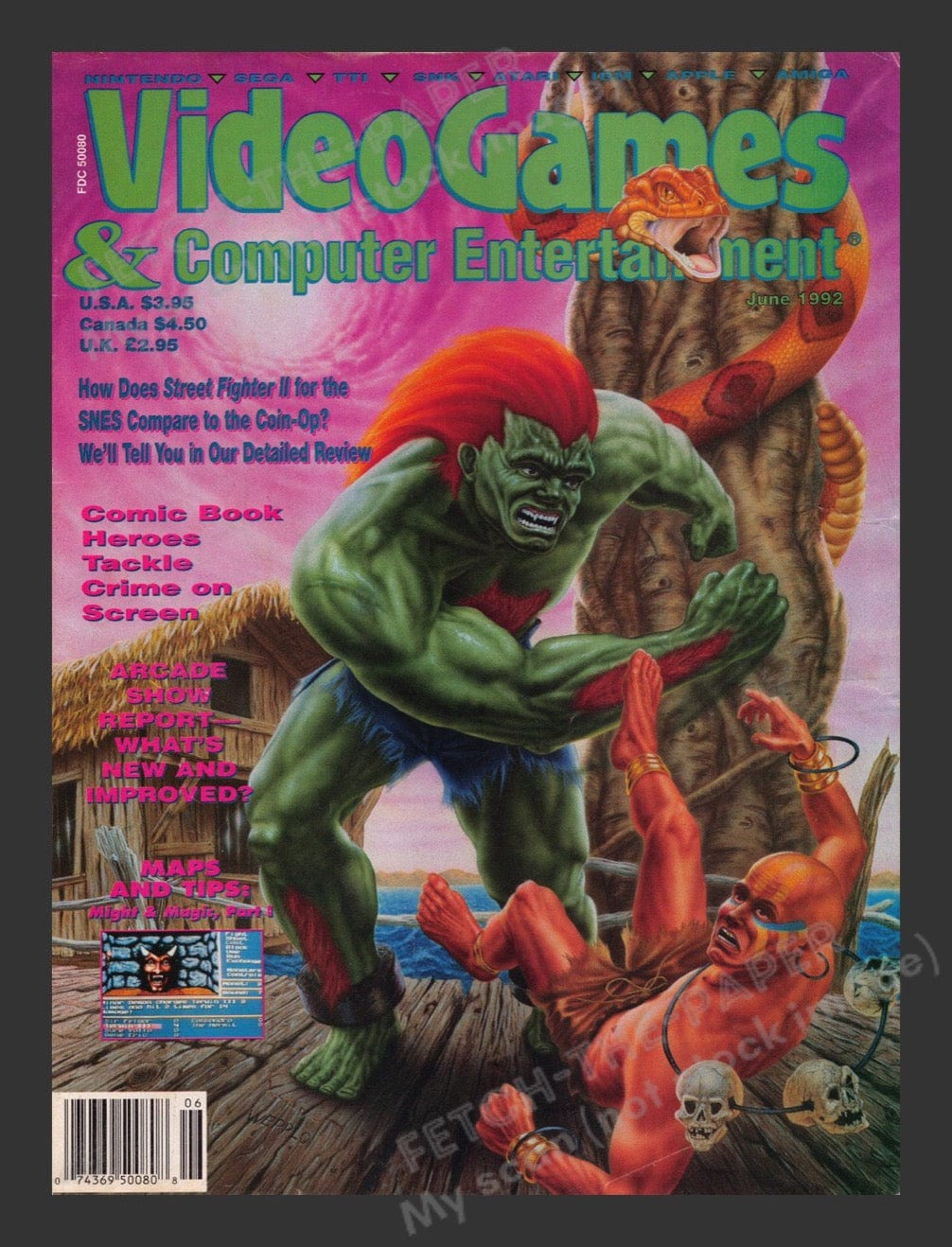 1992 Video Games & Computer Entertainment Street Fighter II Magazine C ...