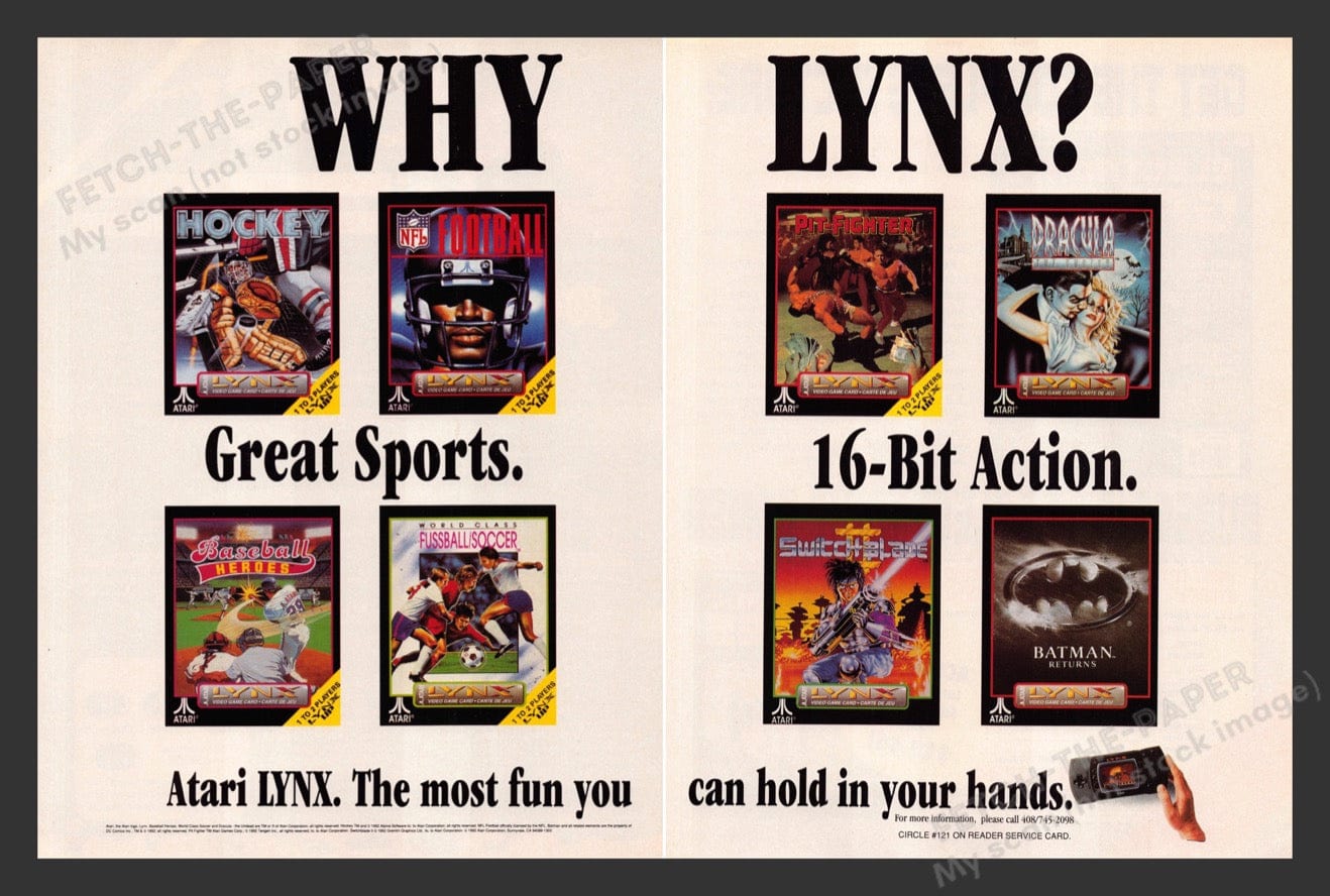 1993 Atari Lynx Why Lynx? Games Video Game Print Advertisement (2 Page ...