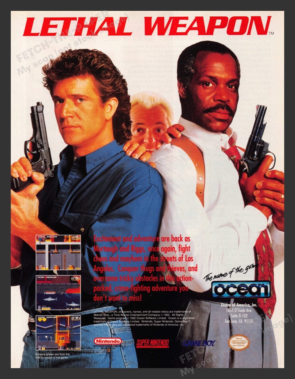 1993 Lethal Weapon Murtaugh & Riggs Video Game Print Advertisement — Fetch-the-Paper