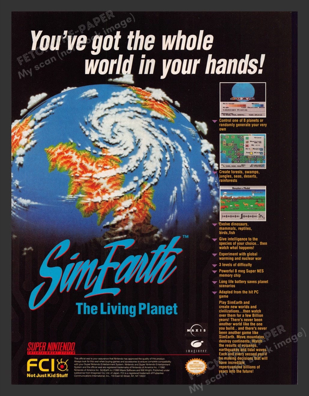 1993 Sim Earth "The Living Planet" Video Game Print Advertisement ...