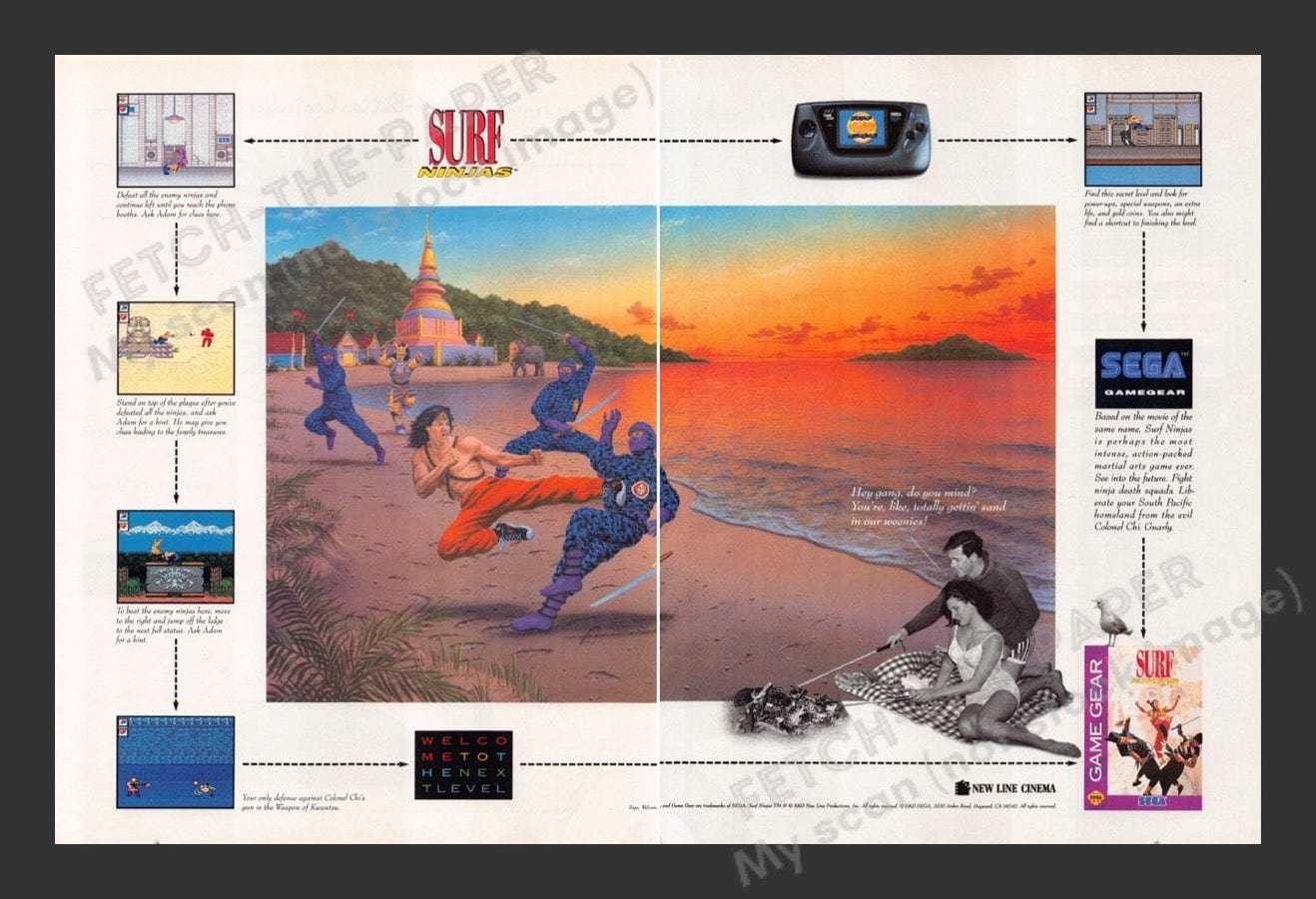 1993 Surf Ninjas Video Game Print Advertisement — Fetch-the-Paper