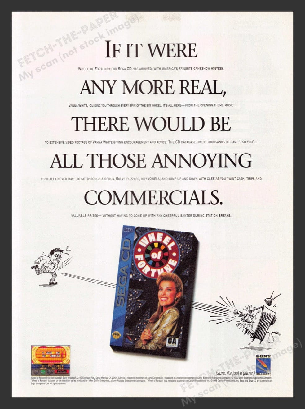 1994 Wheel of Fortune Video Game Print Advertisement — Fetch-the-Paper