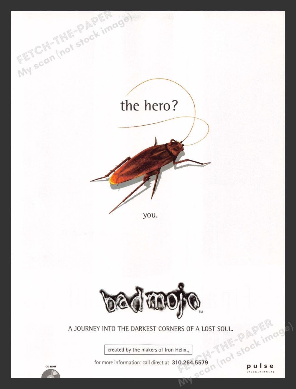 1995 Bad Mojo Cockroach Video Game Print Advertisement — Fetch-the-Paper