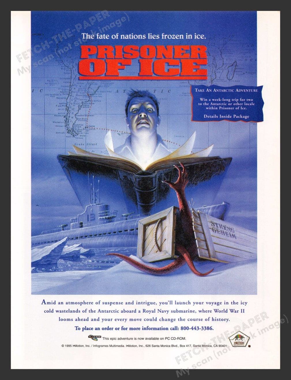 1995 Prisoner of Ice Antarctic Adventure Video Game Print Advertisemen — Fetch-the-Paper