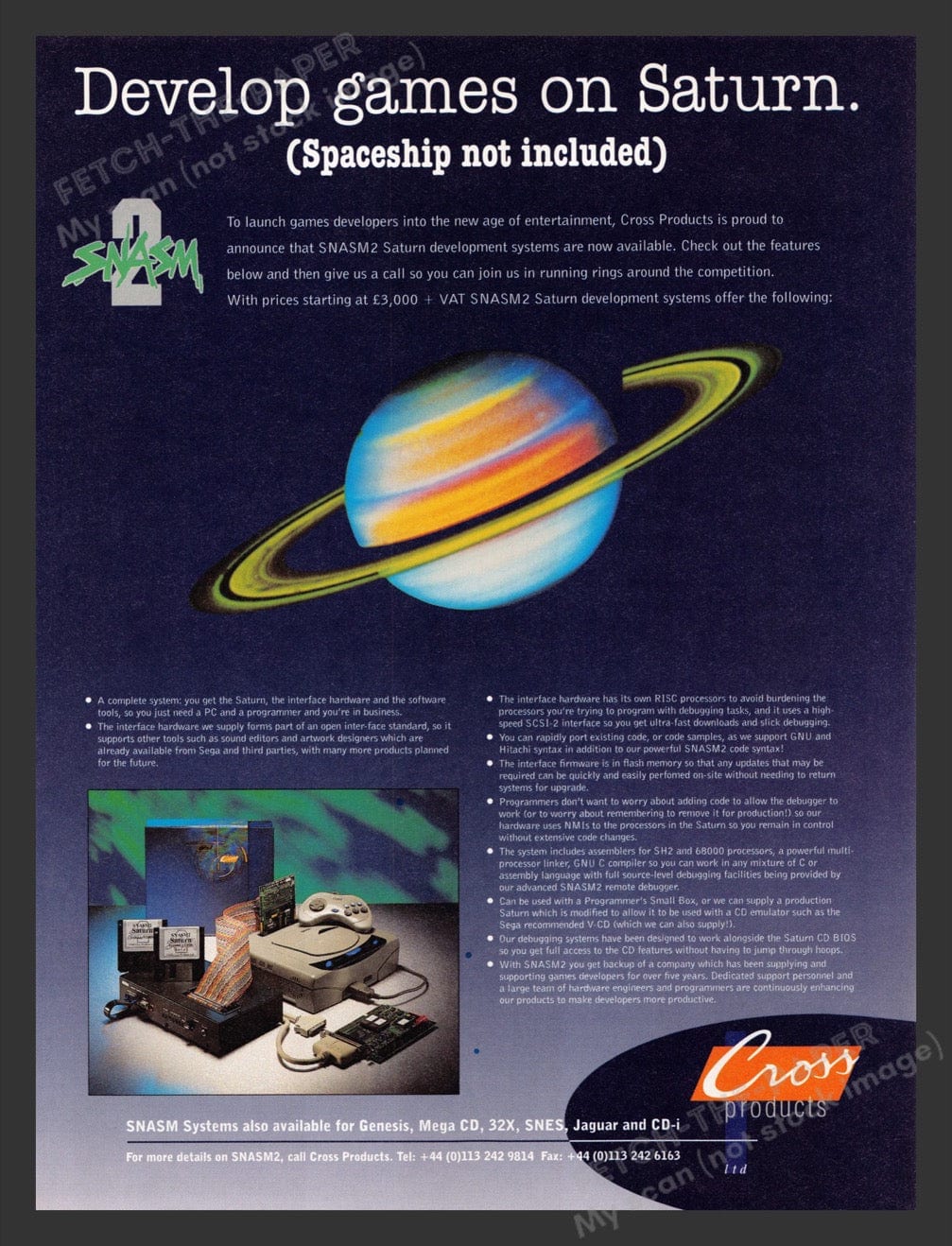 1995 SNASM2 Saturn Development Systems Video Game Print Advertisement — Fetch-the-Paper