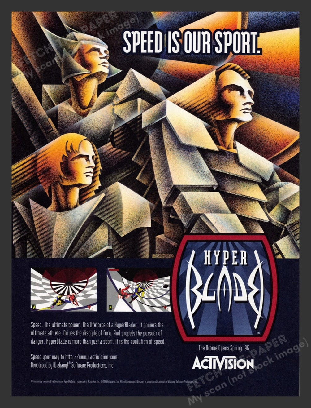 1996 Hyper Blade "Speed is our sport" Video Game Print Advertisement — Fetch-the-Paper