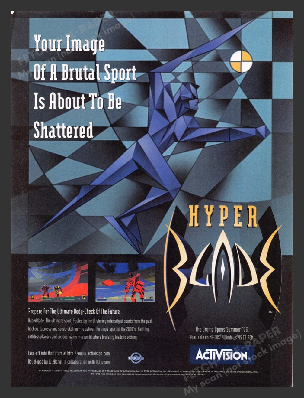 1996 Hyper Blade Video Game Print Advertisement — Fetch-the-Paper