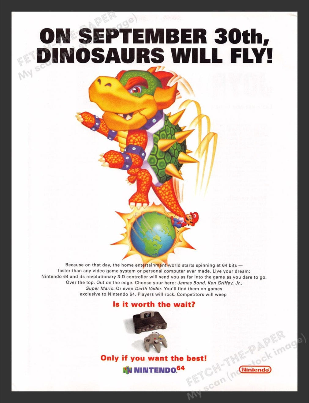 1996 Nintendo 64 Release Mario Video Game Print Advertisement — Fetch ...
